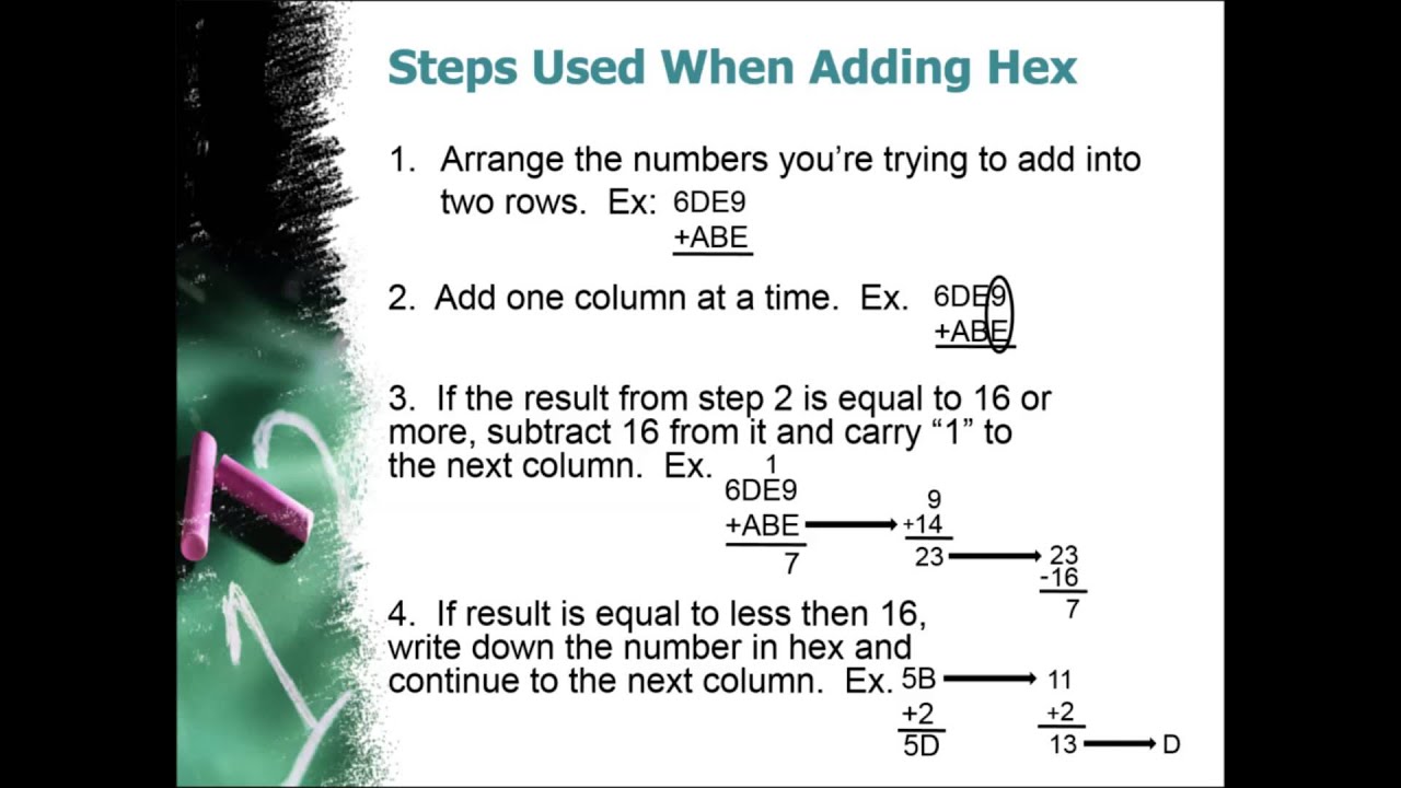Hexadecimal Addition - YouTube
