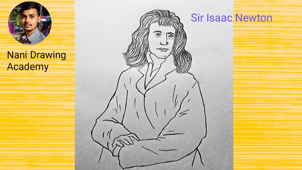 How to draw Newton / Sir Isaac Newton Drawing - YouTube