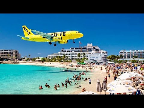 Planes Landing at St Maarten Airport | Planes Final Approach into SXM ...