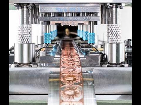SheetMetal Progressive Tool on Production. || Deep Drawing || Cam ...