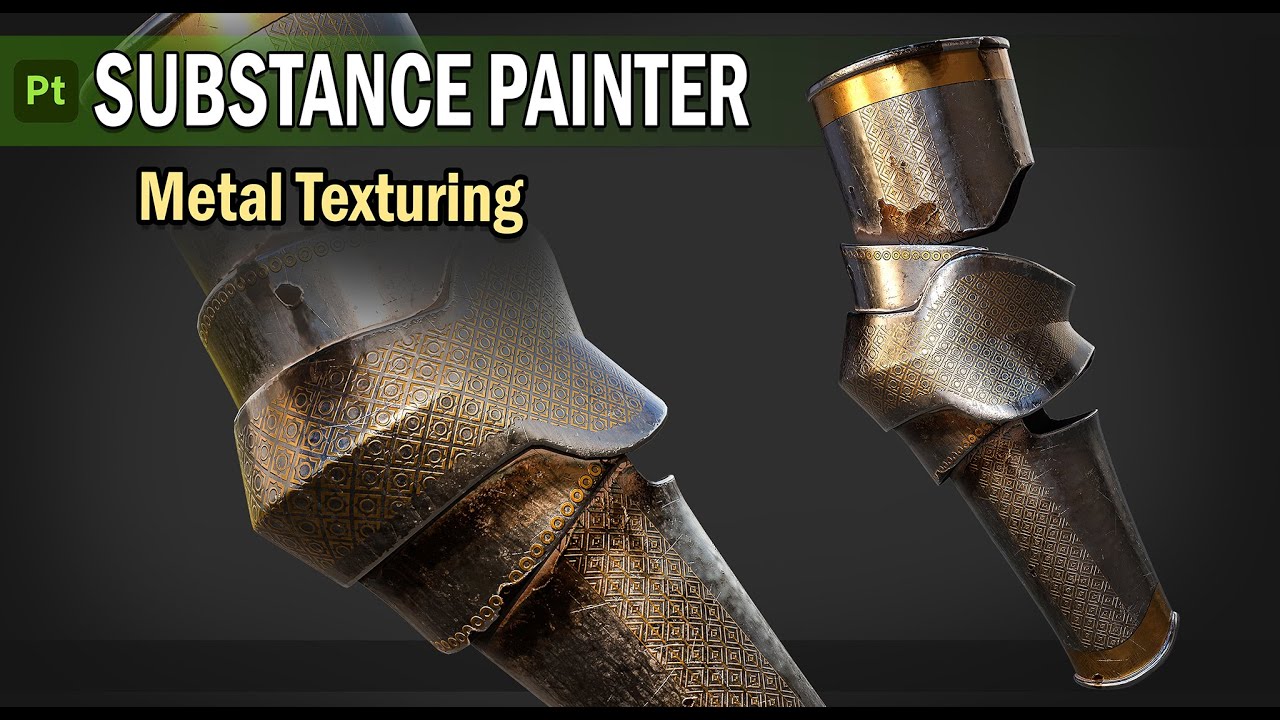 Vambrace - Texturing In Substance Painter - Metal Material - YouTube