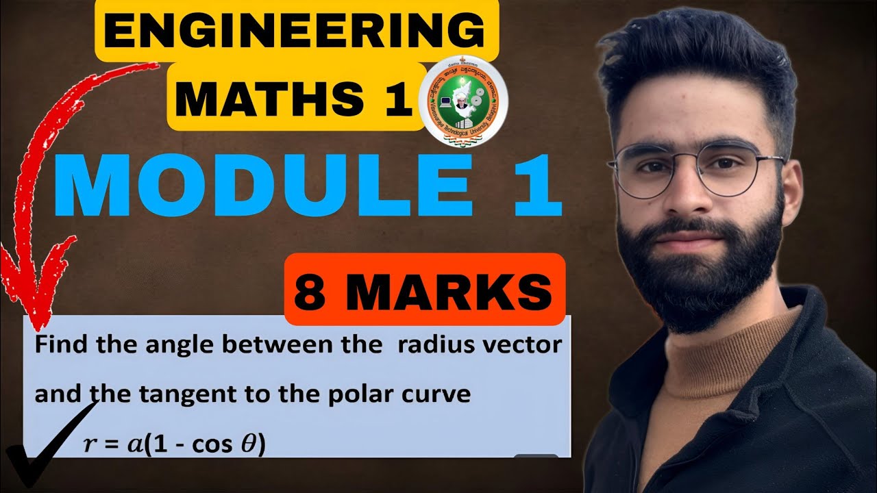 Find The Angle Between Radius Vector and Tangent | 8marks problem 💯 ...