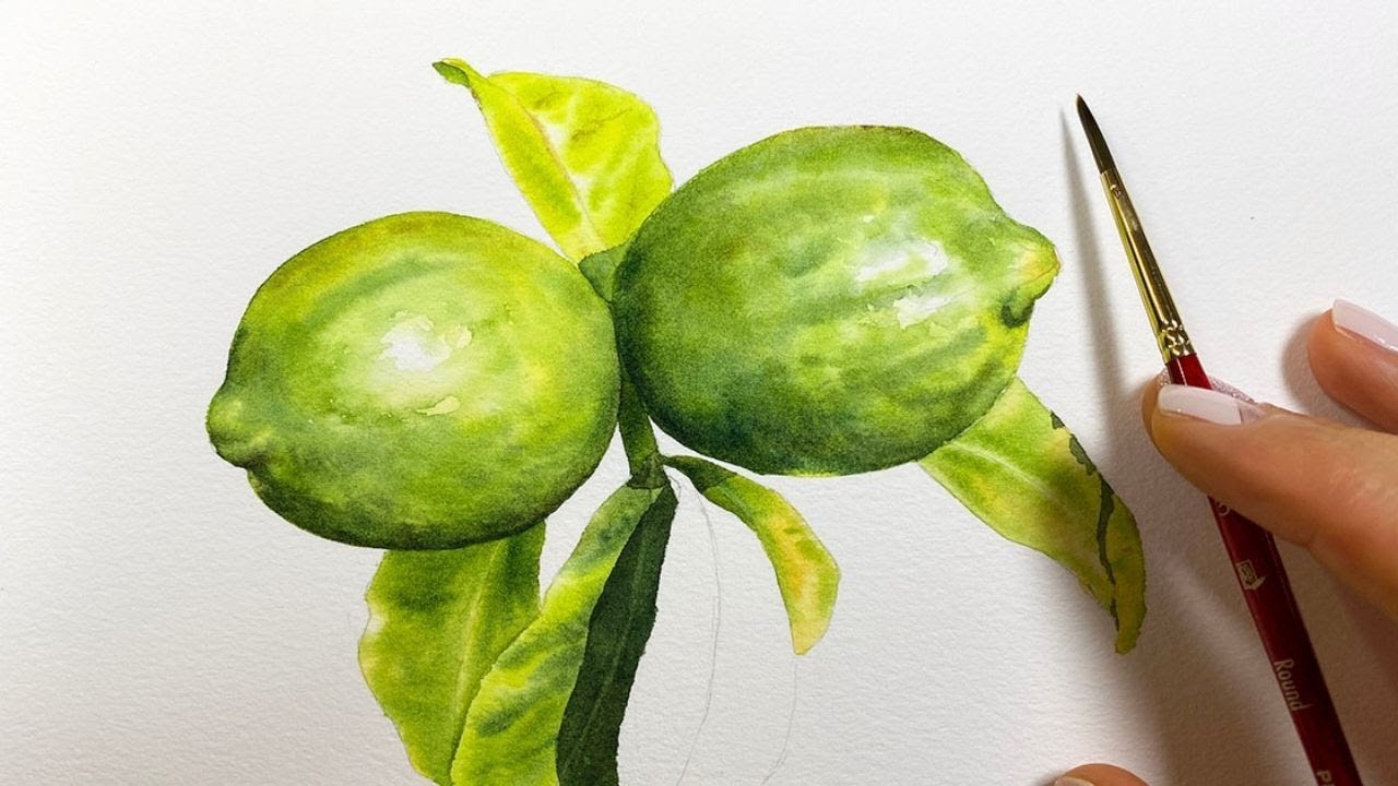 How to paint realistic lemons in watercolors - YouTube