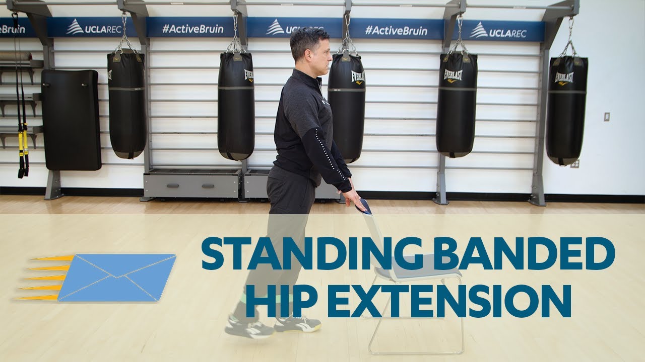 Standing Banded Hip Extension - YouTube