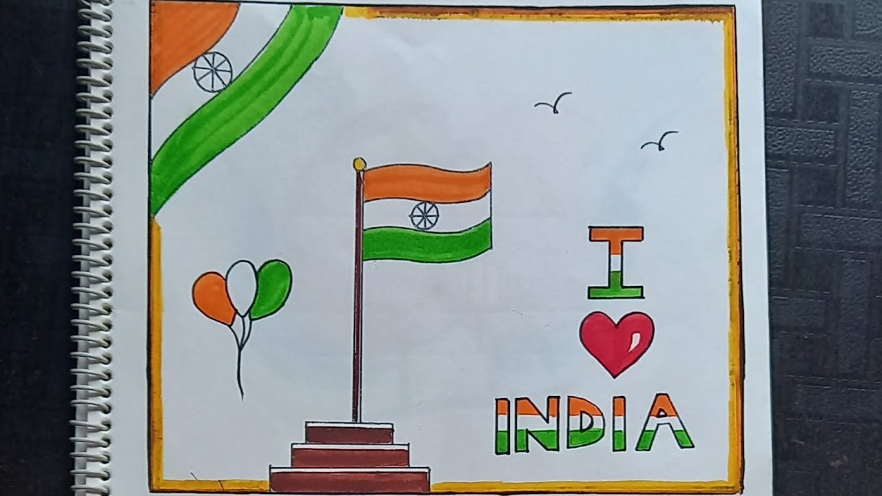 How to draw Indian National Flag - YouTube