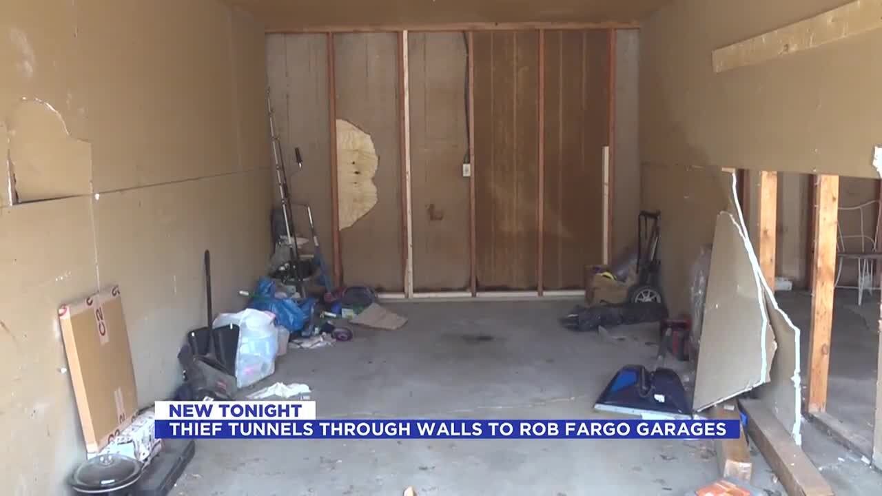 Thief tunnels through walls to rob Fargo garages - YouTube