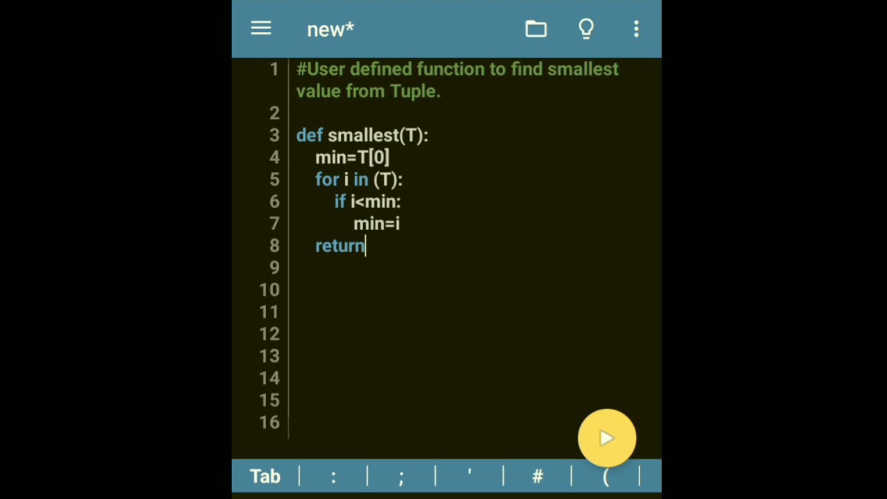 User Defined Function To Find Smallest Value From Tuple python shorts User Defined Function To Find Smallest Value From Tuple python shorts