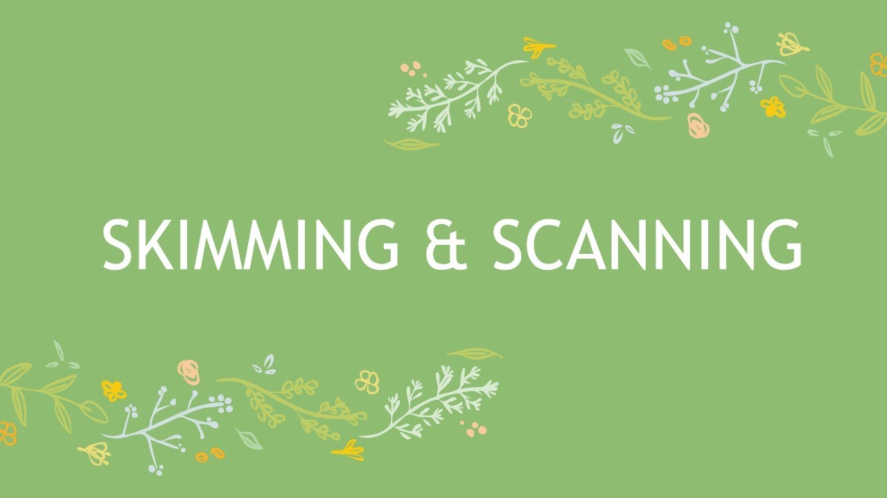 Academic Presentation, skimming and scanning - YouTube