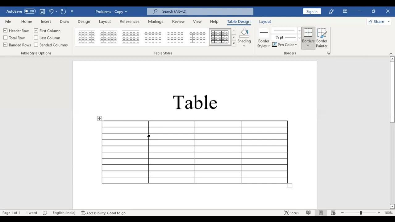 How to Insert Table in word documents - YouTube