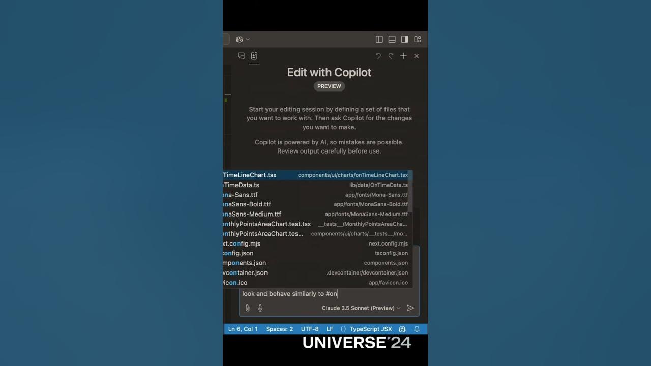 Multi file editing magic with AI-native Copilot! (Cassidy Williams) #githubuniverse Opening ...