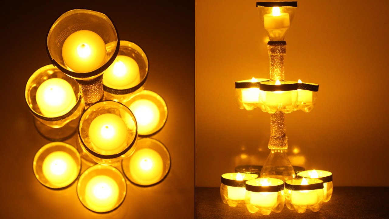 Show Light Making with Plastic Bottle | Diya Making Ideas at Home ...