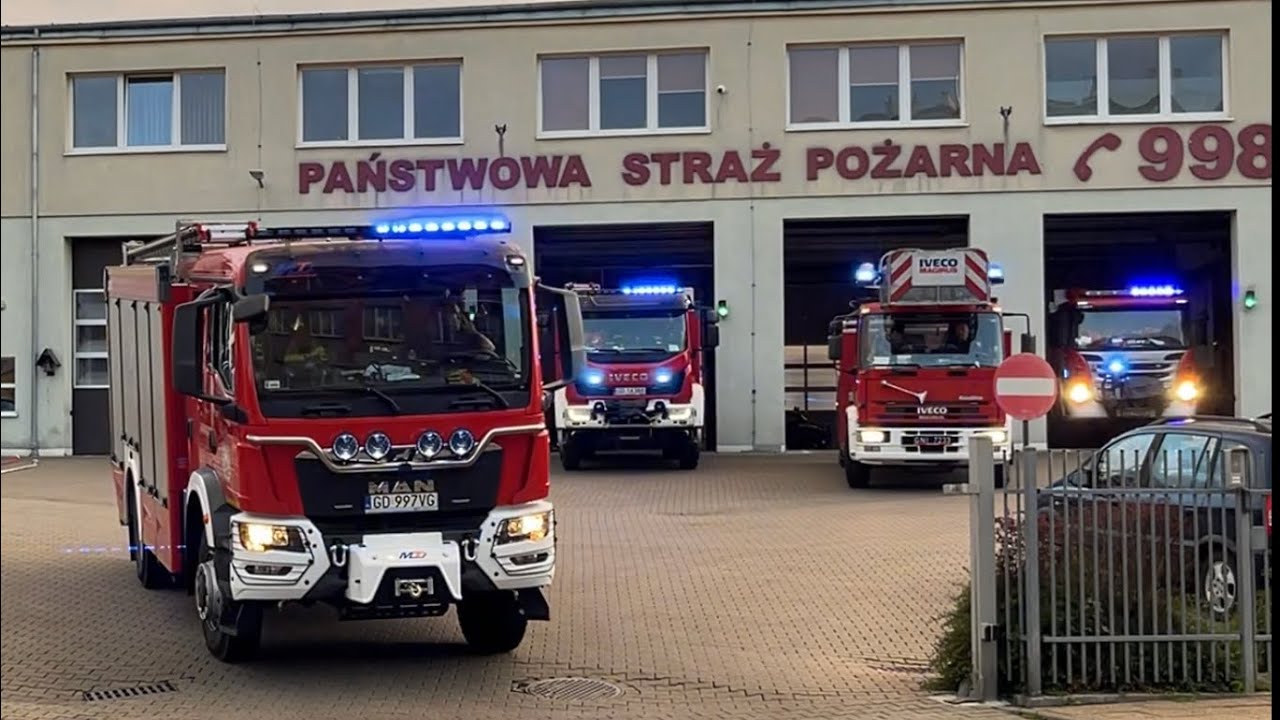 Polish Fire Service Station 1 4X Turnout To Incident! - YouTube