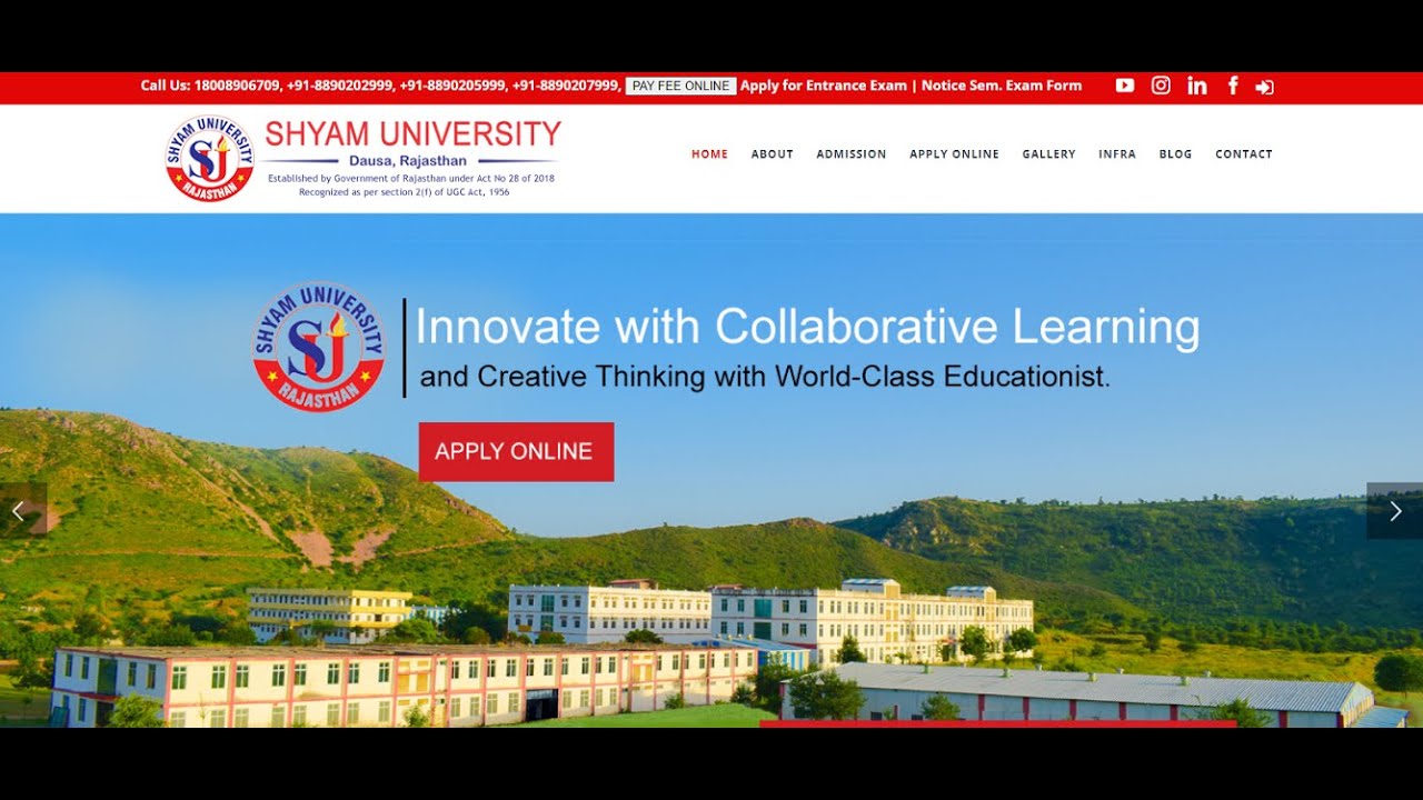 Shyam University in Dausa, Rajasthan full details.---SearchMe (All-in ...