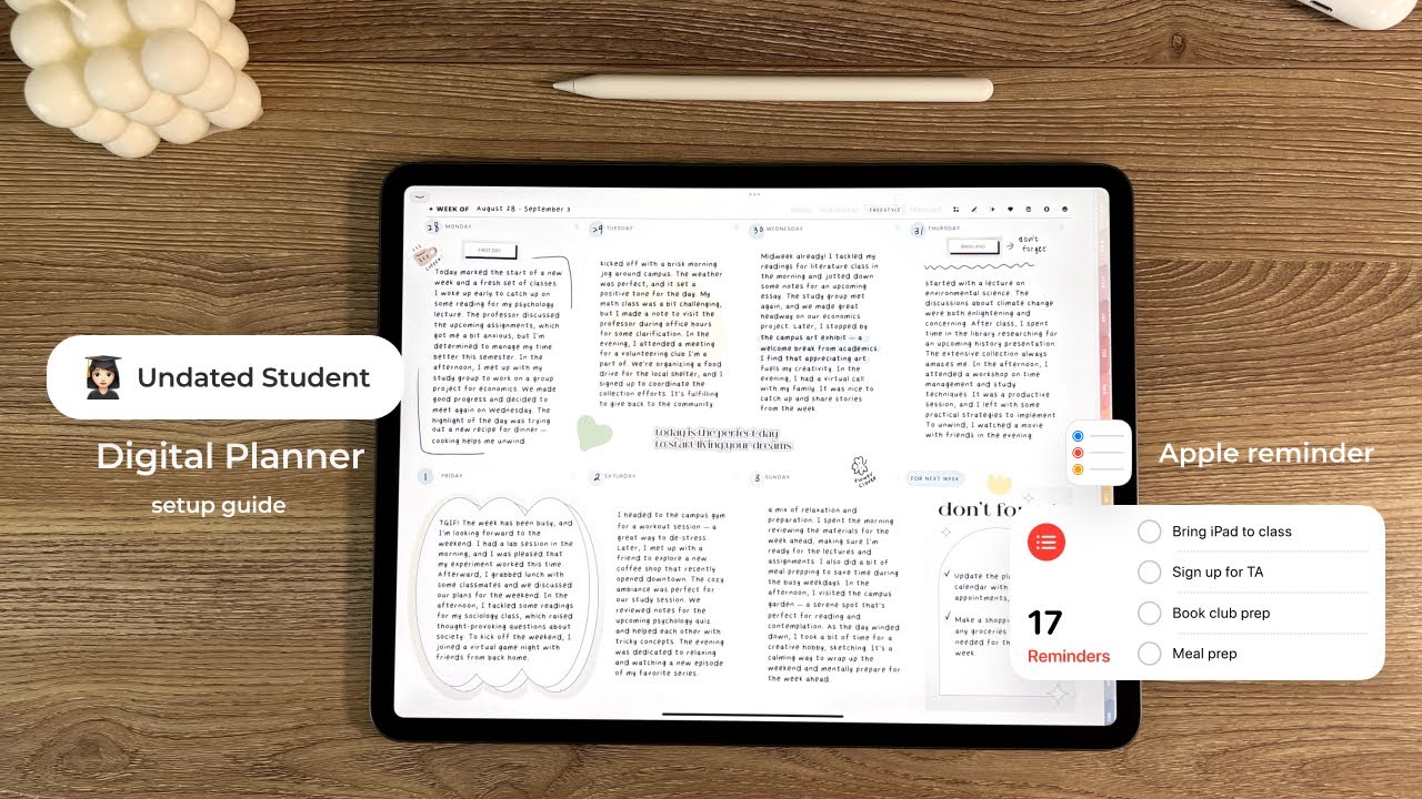 Undated Student Planner iPad Planner 📝 | GoodNotes 6 Setup Guide ...