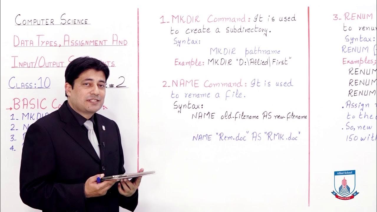 Class 10 - Computer Studies - Chapter 2 - Lecture 8 - BASIC Commands - III - Allied Schools ...