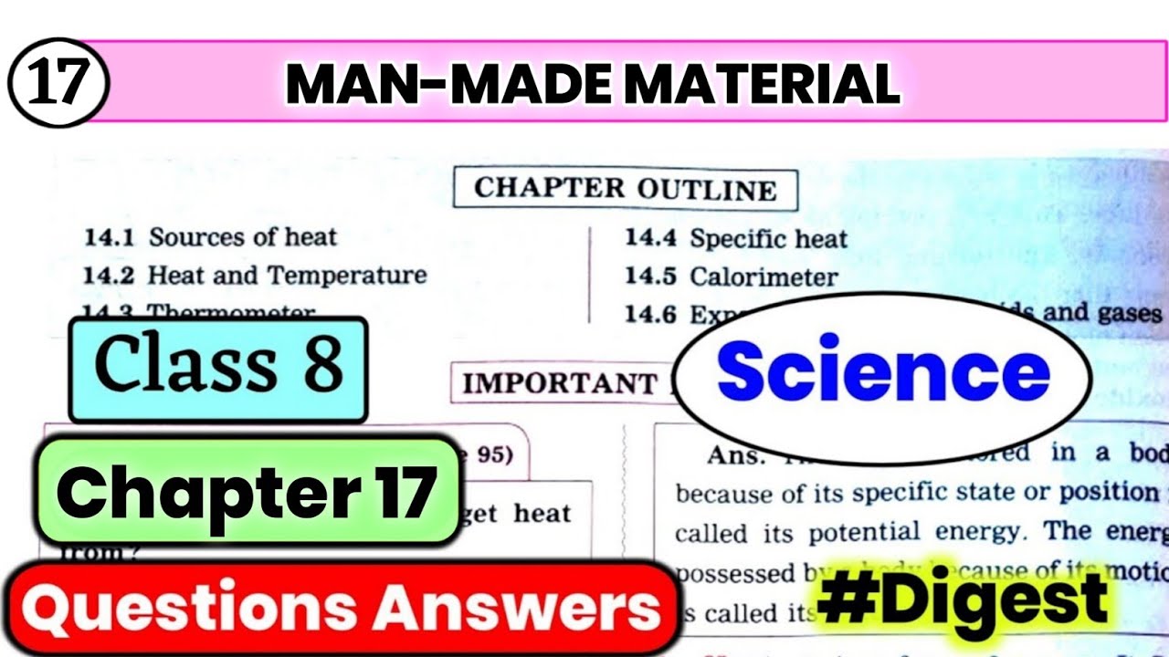 👉8th Science | Chapter 17 Man-Made Material Questions & Answer #exercise #DigestAnswer # ...