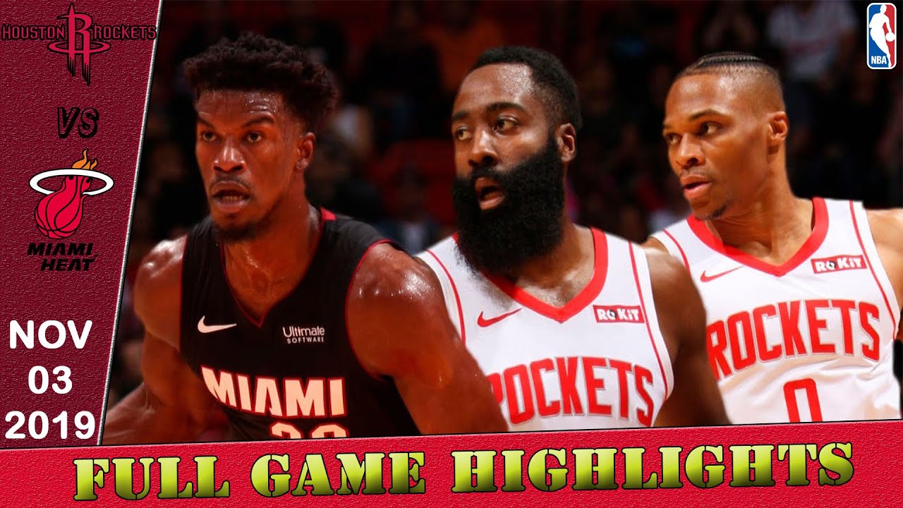 Houston Rockets vs Miami Heat Full Game Highlights November 3, 2019 20 ...