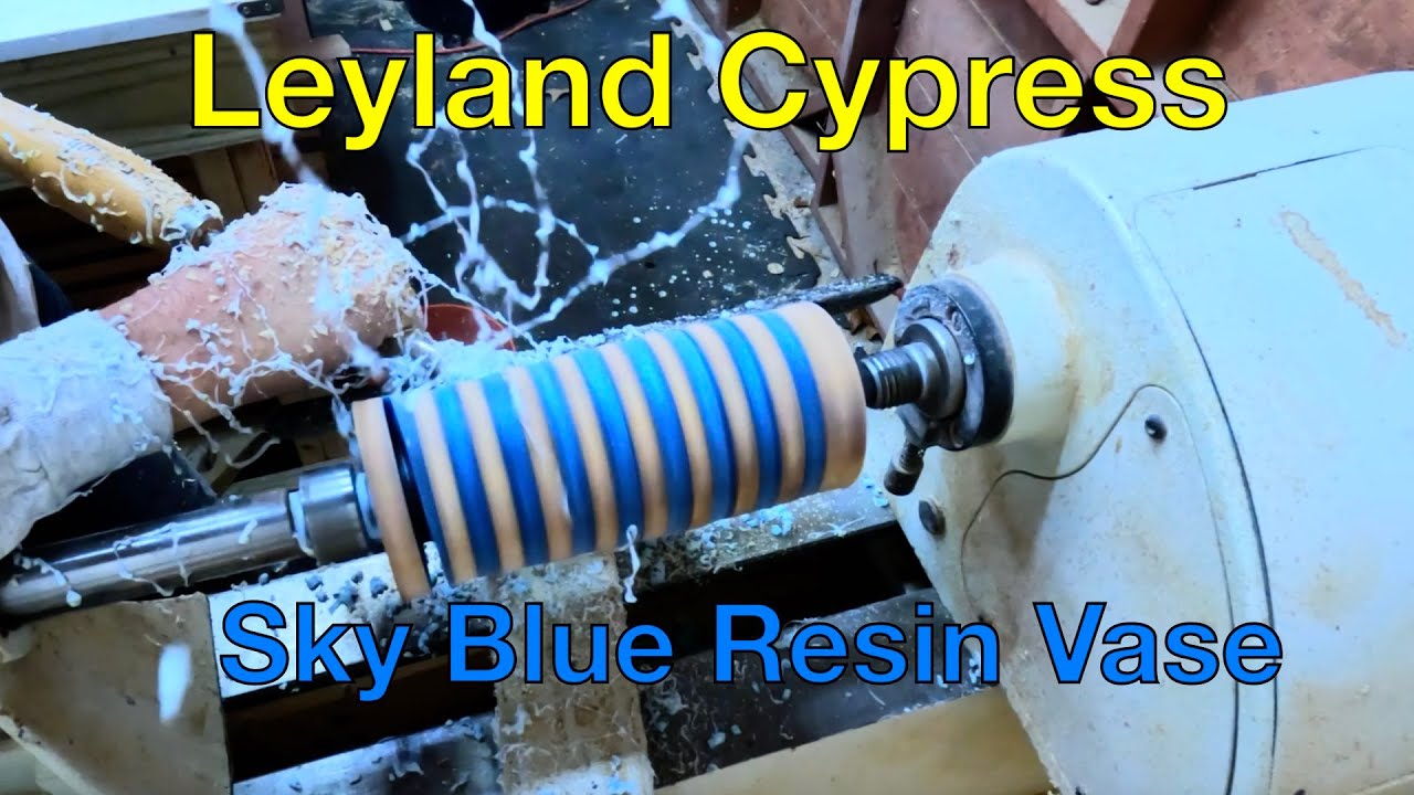 Leyland Cypress and Sky Blue Resin Vase - YouTube