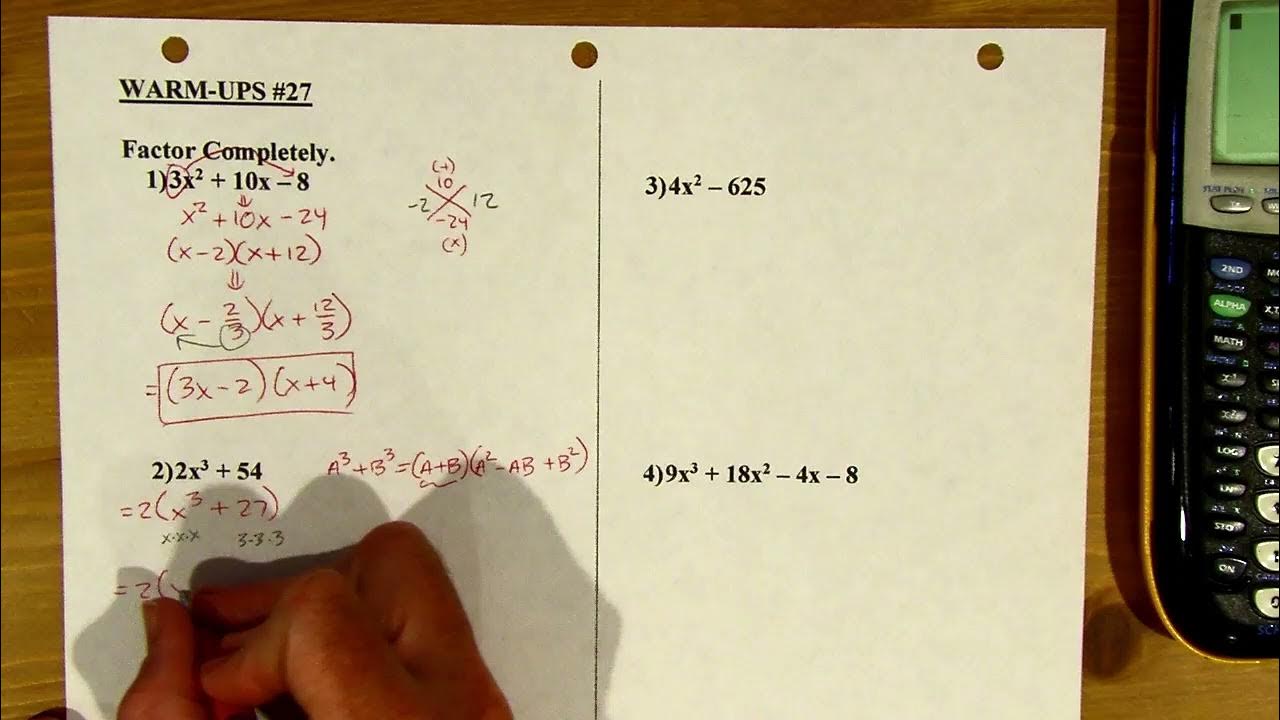 Algebra 2 - Warm-up #4.5 - YouTube