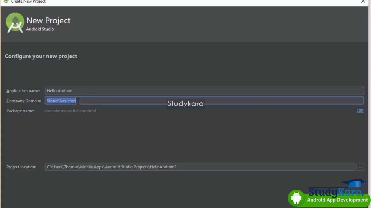 Create project New App Android studio - YouTube