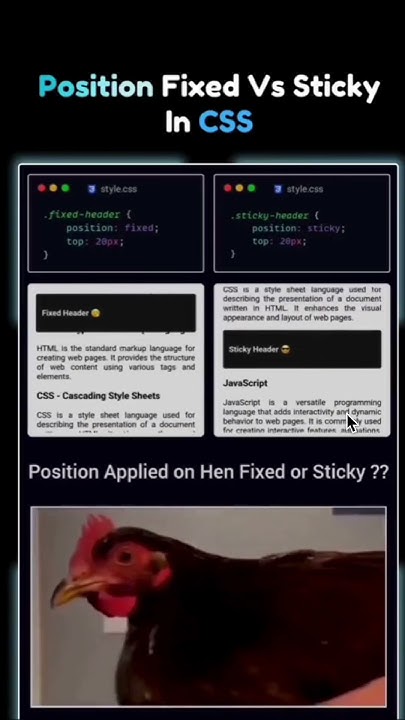 Position fixed VS Sticky in CSS - YouTube