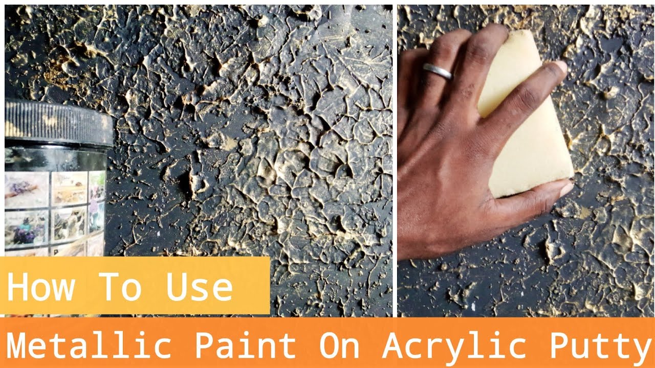 How to make simple putty painting design | Easy metallic gold paint ...
