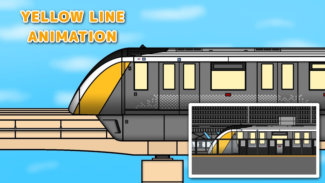 รถไฟฟ้าสาย สีเหลือง Galaxy express 901 : MRT Yellow line Animation ...