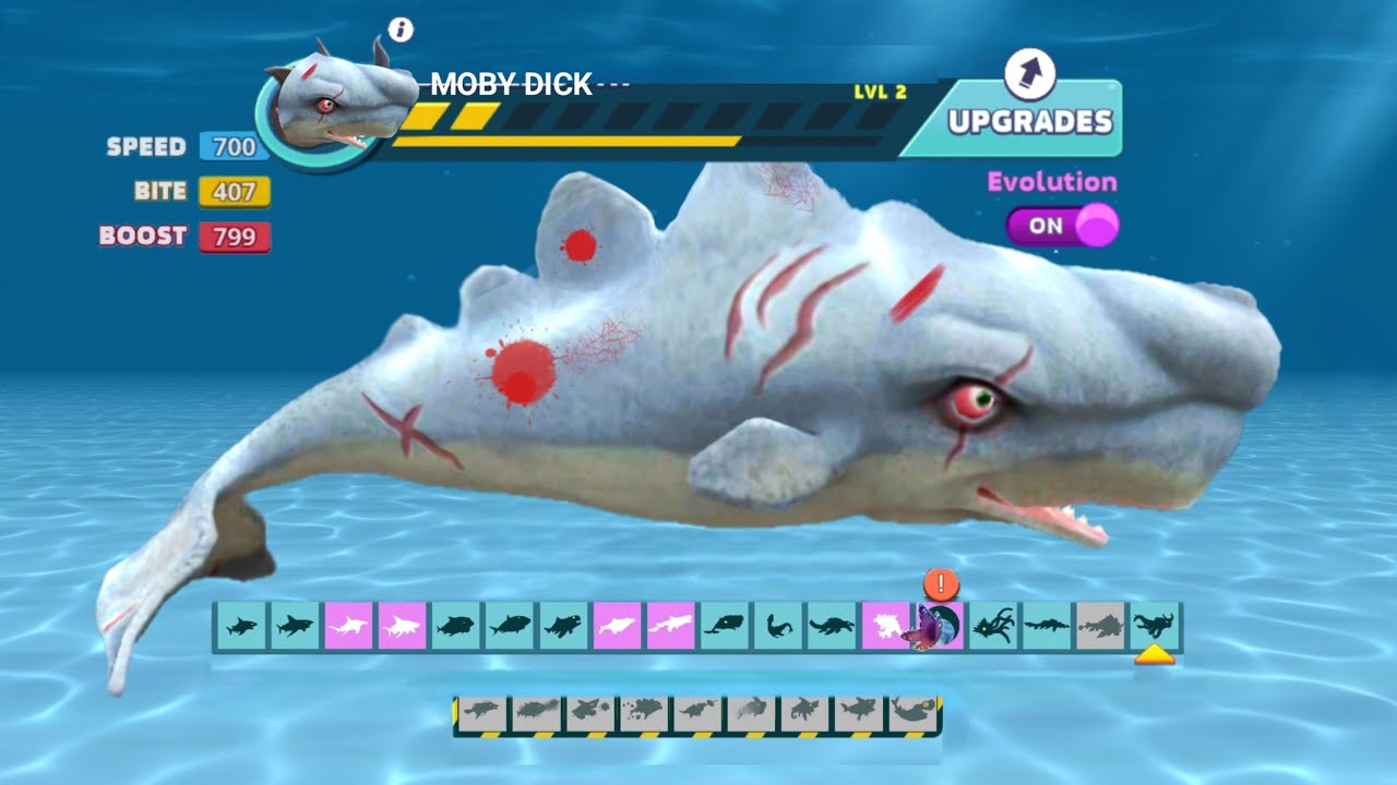 BIG MOBY DICK WHALE SHARK EAT ALL HUNGRY SHARK EVOLUTION - BIG SHARK VS ...