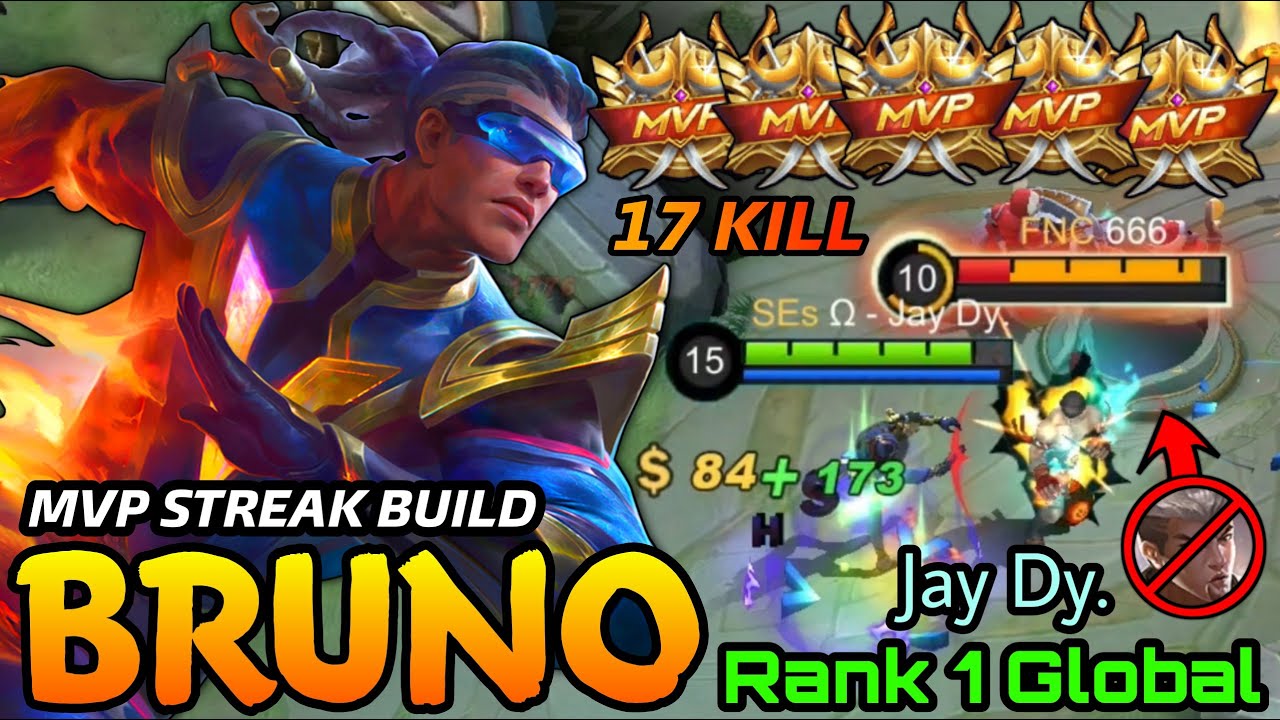 Firebolt Bruno 17 Kills MVP Streak Build! - Top 1 Global Bruno Jay Dy ...