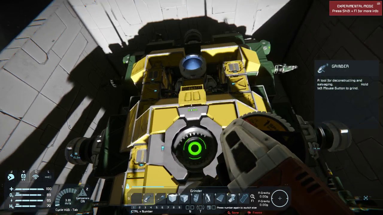 Space Engineers Large Grid Ship Grinder test - YouTube