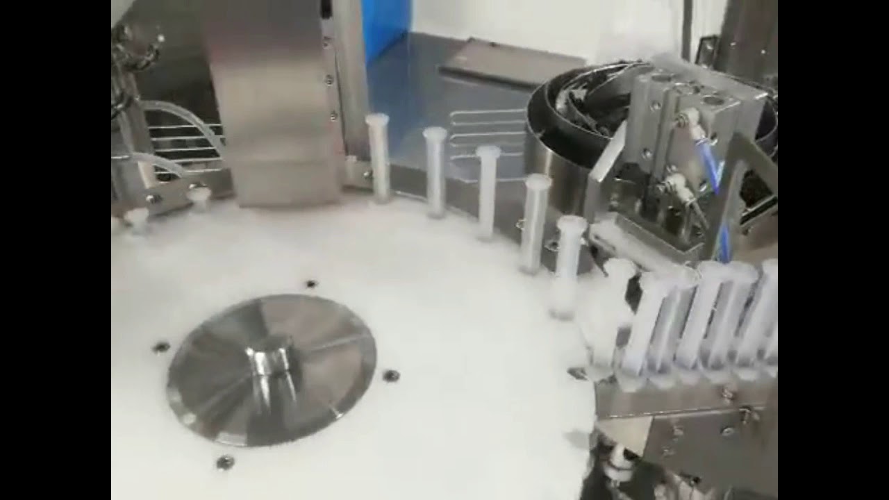 Automatic prefilled syringe filling capping machine - YouTube