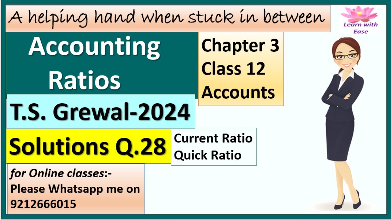 Accounting Ratios| TS Grewal 2024| Q28| Ch3| Class 12| Accounts| Solution of TS Grewal ...