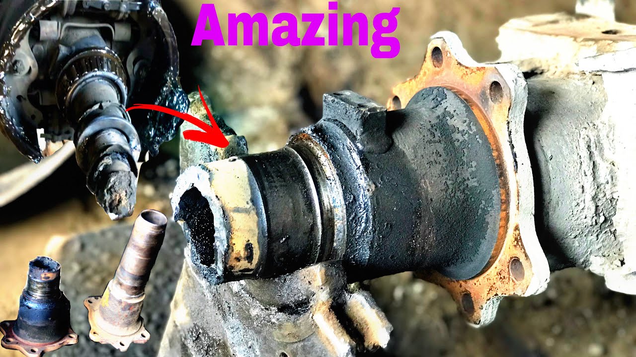 Process of Repairing Truck Wheel Axle Tube / Repair Broken Rear Axle ...