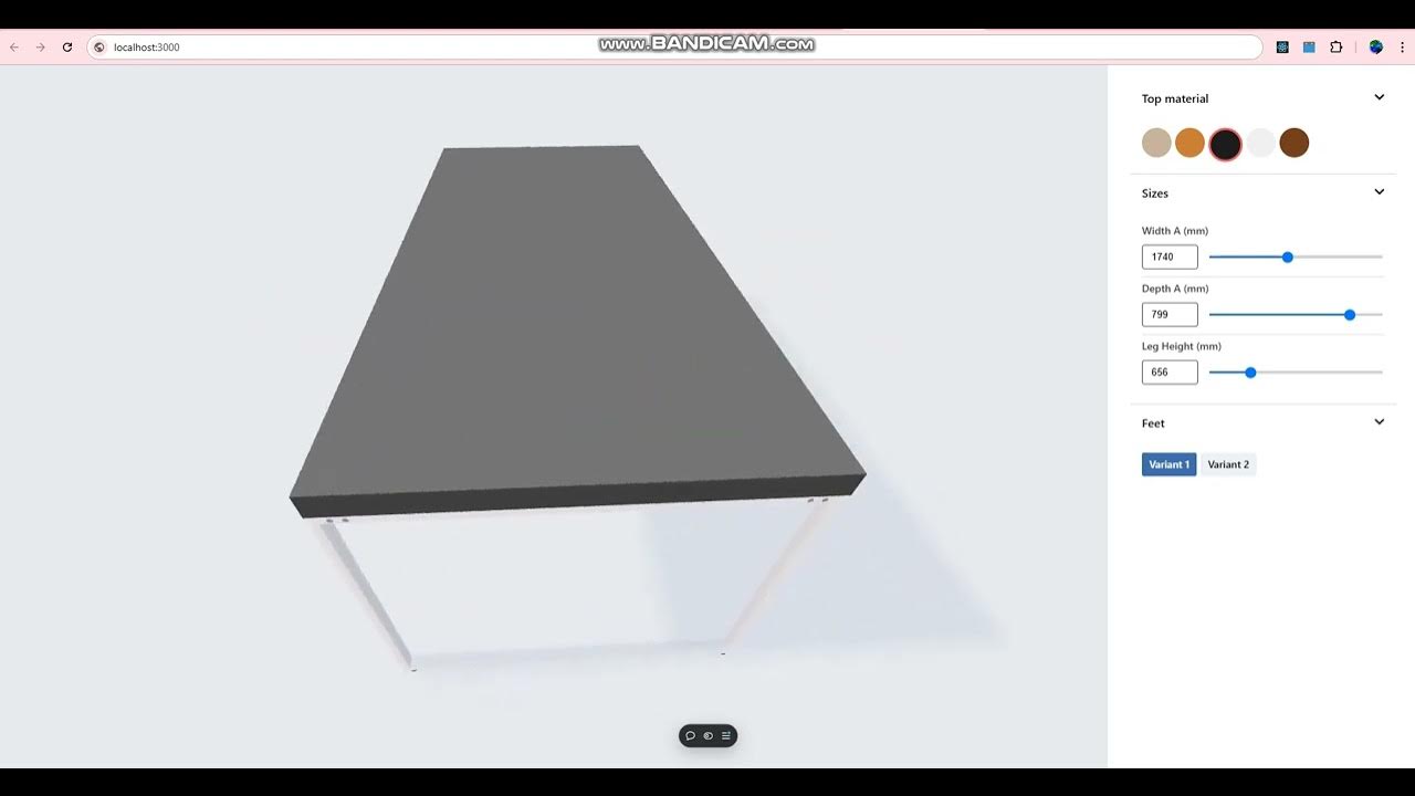 3D configuration Table using Three.js React three fiber , webgl - YouTube