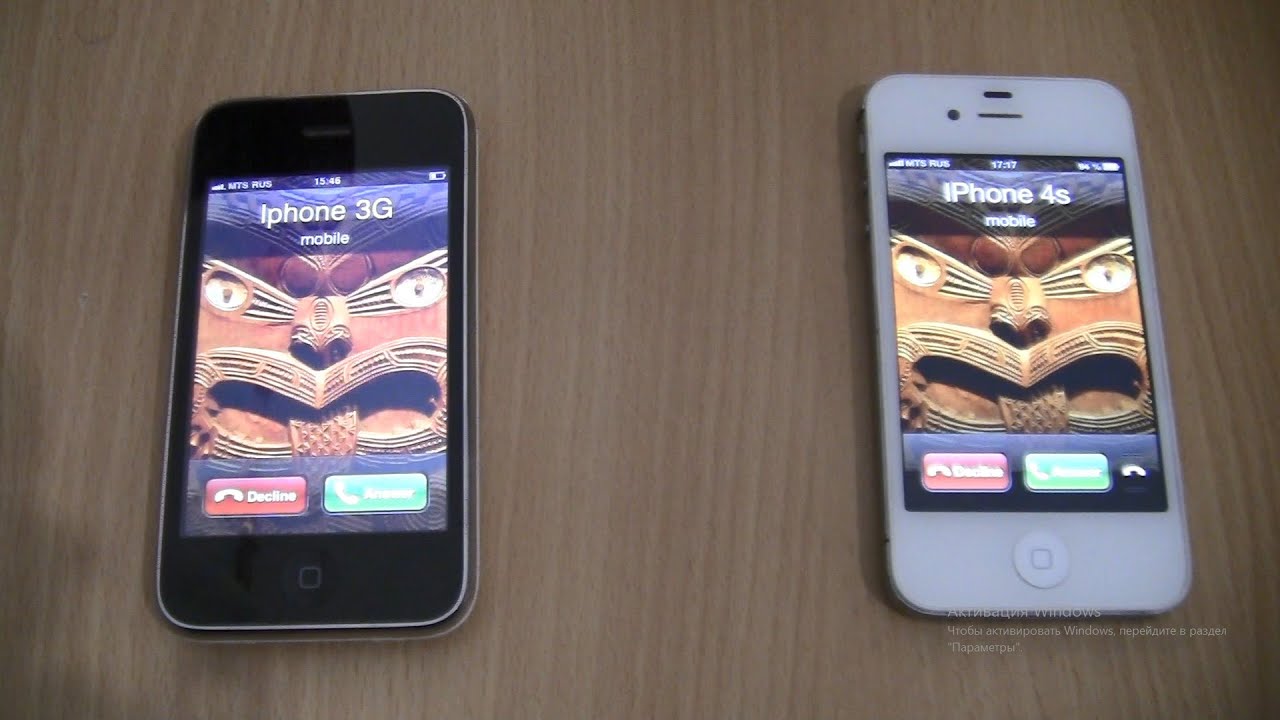 Double Incoming call at the Same Time Iphone 3G White+4s ios 6 - YouTube