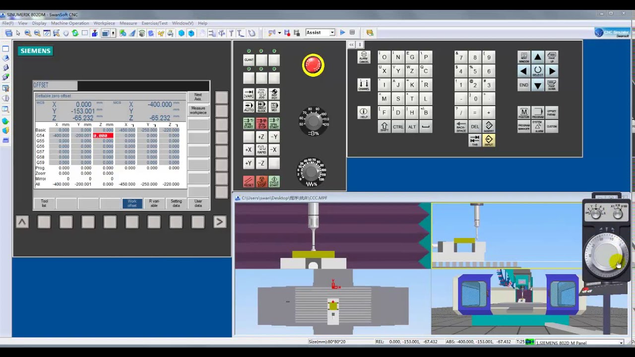 SINUMERIK 802D M Tool Offset Setting - YouTube