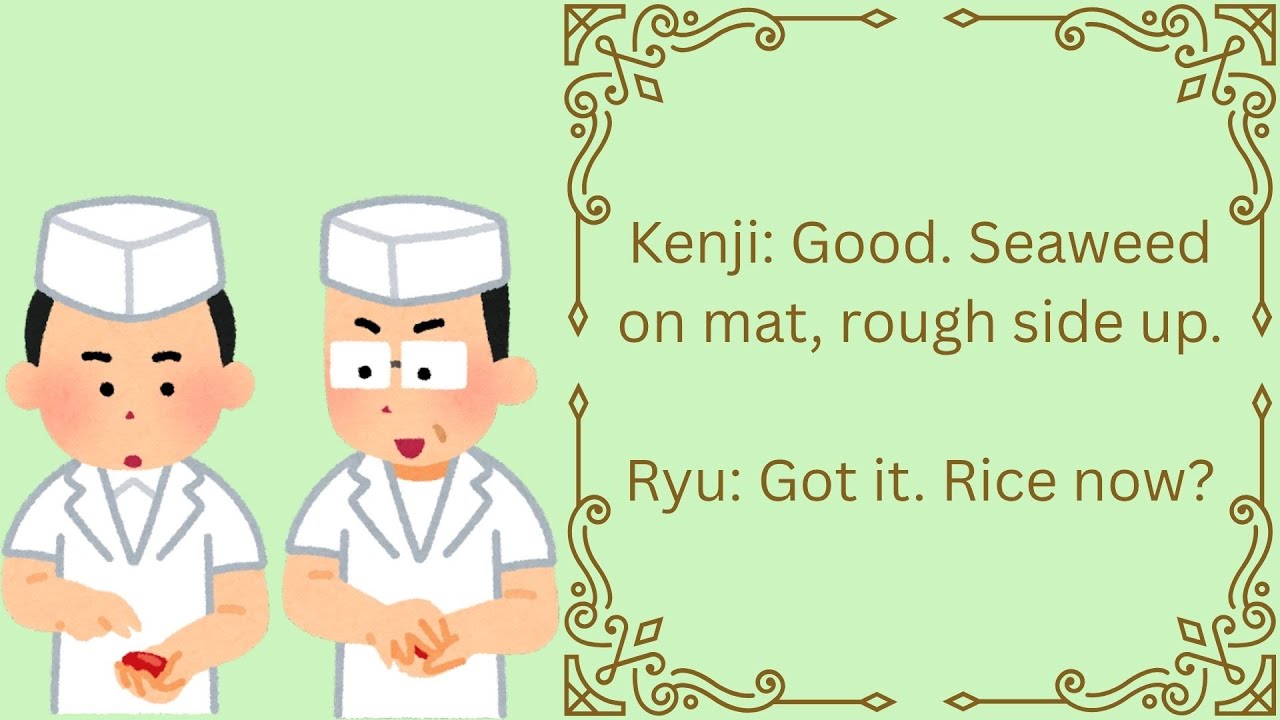 English Conversation Between Two Chefs Making Sushi | English Speaking Practice - YouTube