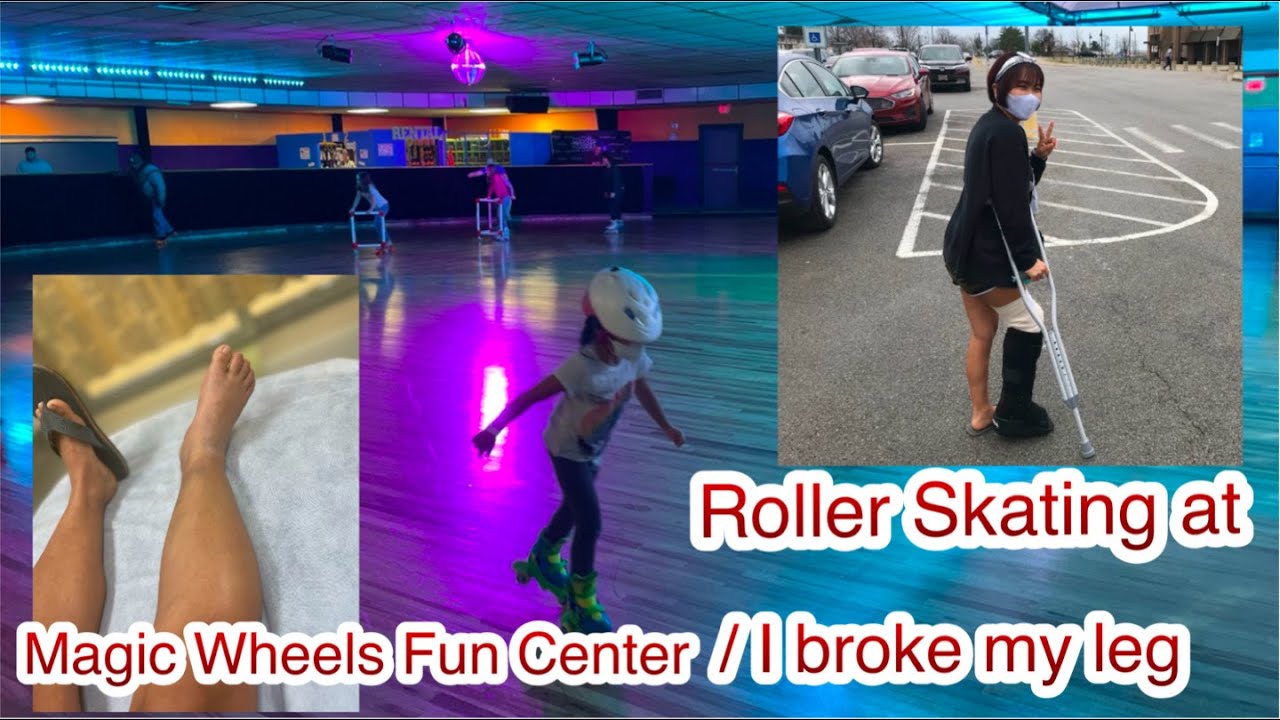 [JWYao TV] Roller Skating at Magic Wheels Fun Center / I broke my leg ...
