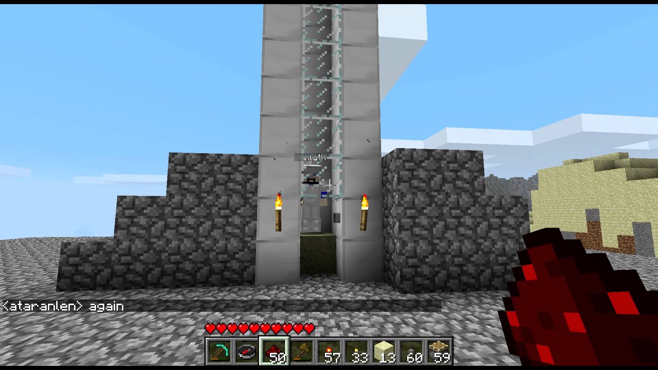 Minecraft Texas - 6 Piston compact Elevator (Server 1.7.3) - YouTube