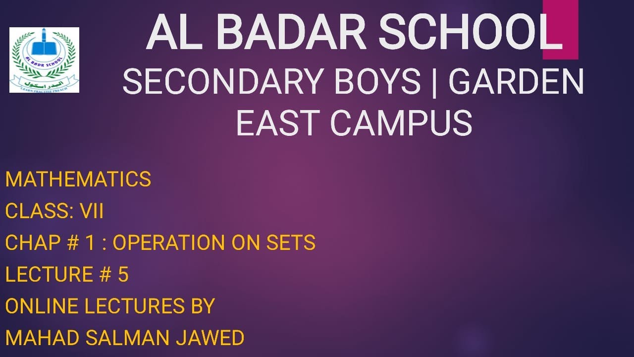 Class 7 | Mathematics | Operation on sets | Lecture 5 - YouTube