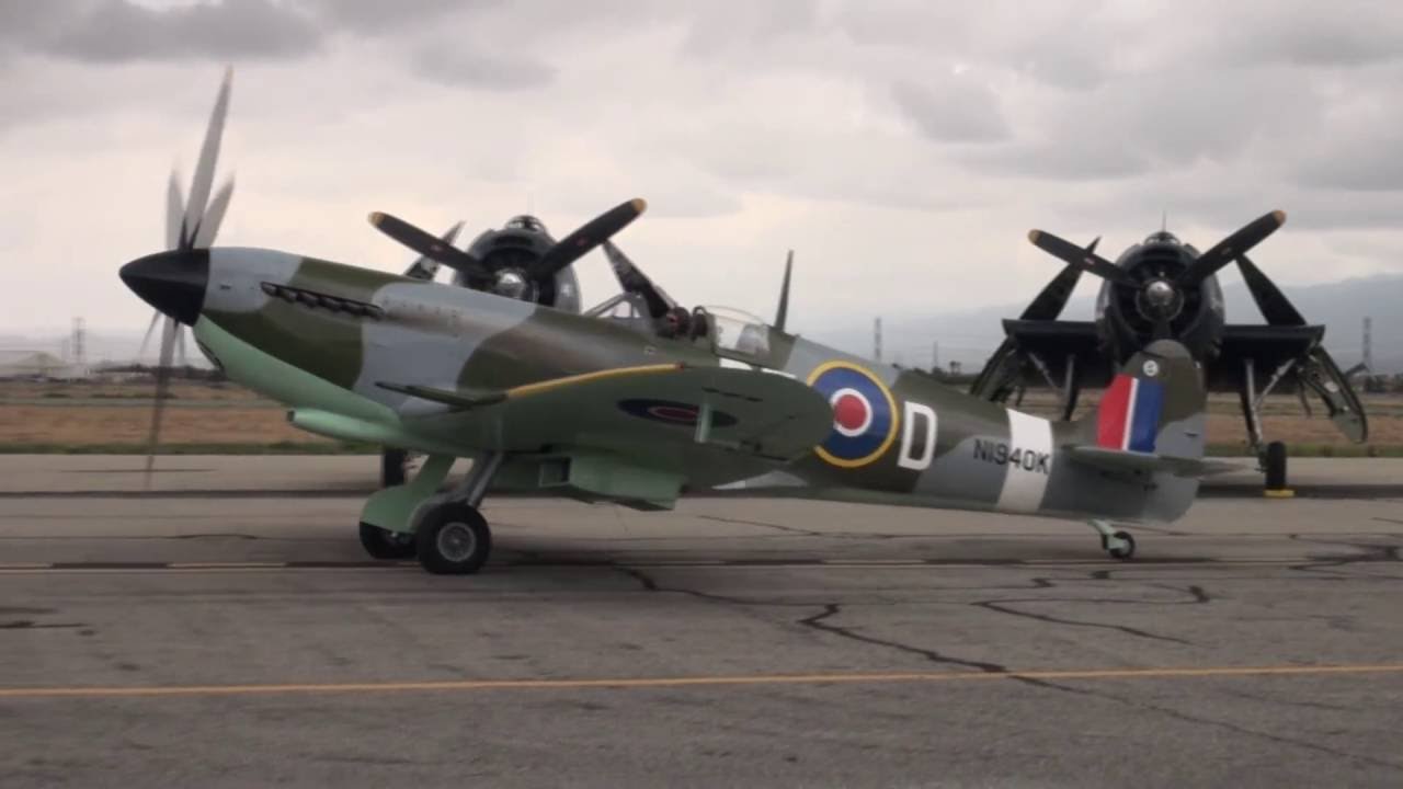 Supermarine Deford MK 1X Spitfire cn MK9EX cr NX1940K - YouTube