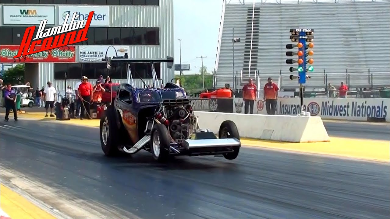48 Fiat Topolino Altered Alcohol Supercharged Hemi Drag Race - YouTube