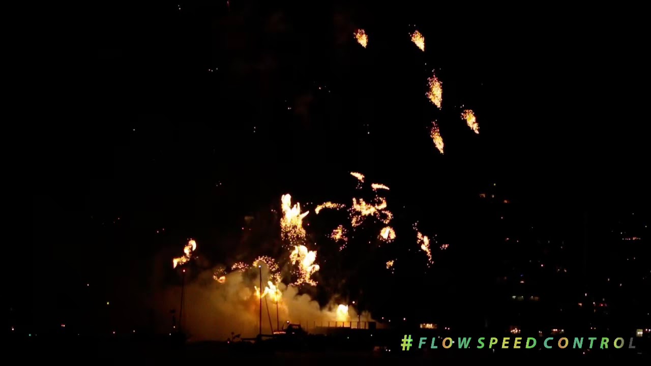Fireworks in slow motion loops at the Celebration of Light festival ...
