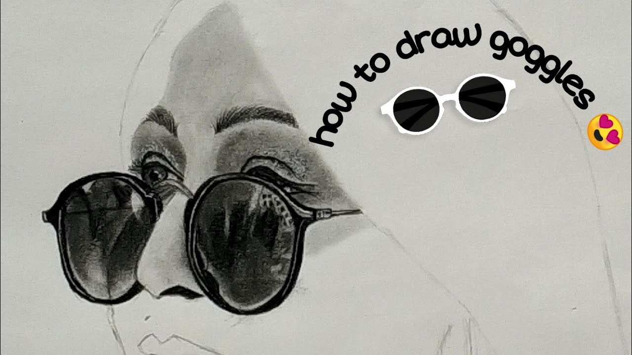 how to draw realistic goggles || tutorial || goggles face || art grid ...