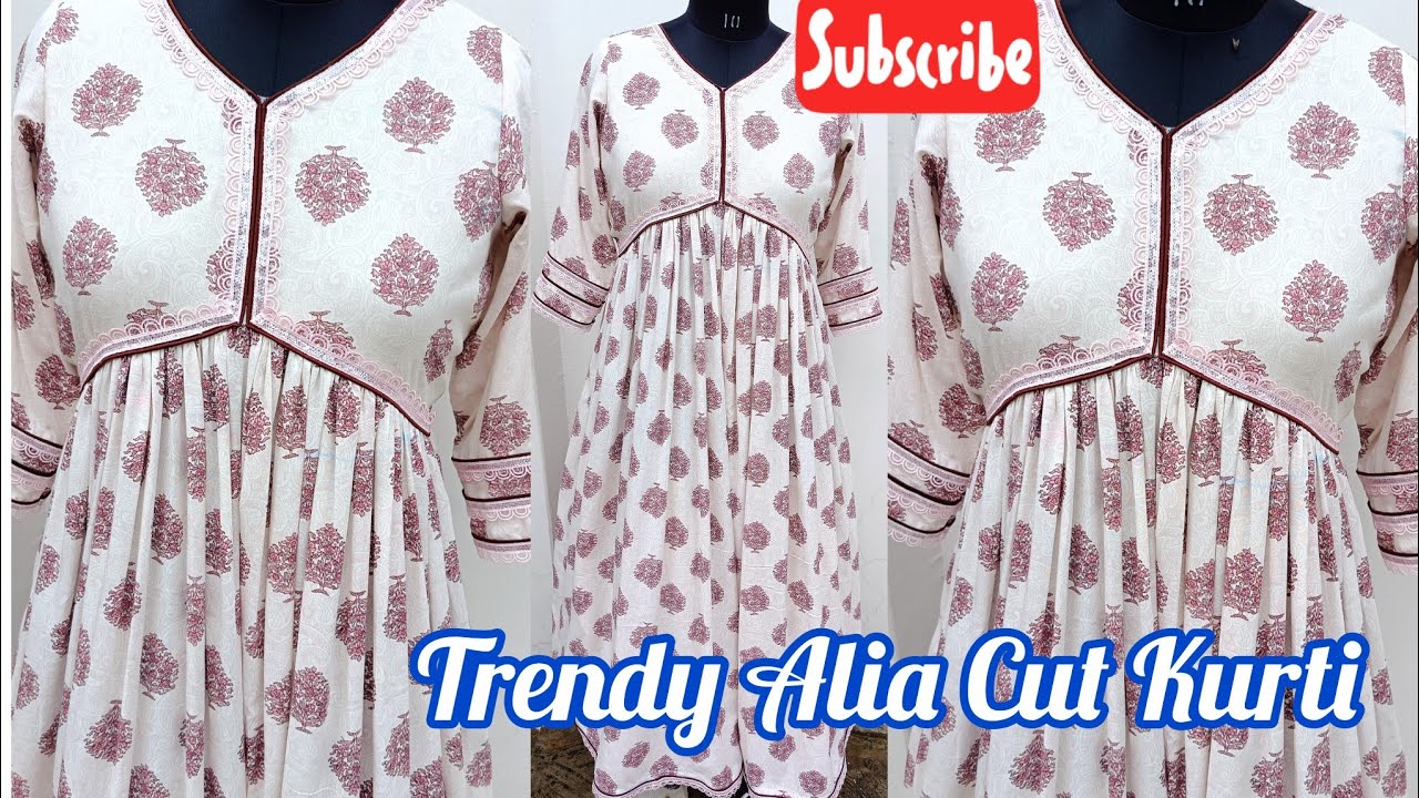 Viral And Trendy Alia Cut Kurti Cutting And Stitching Full Tutorial ...