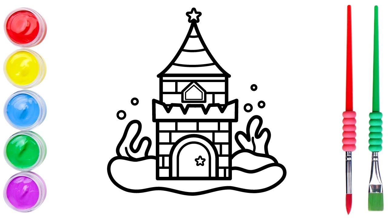 New House Drawing || Colorful House Drawing Painting, Coloring for Kids ...