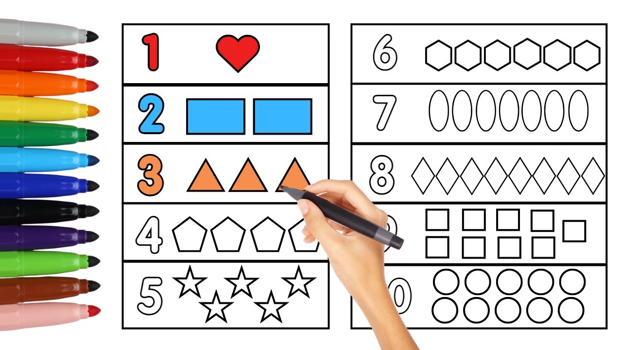 Learn Numbers 12345 | Shapes and Colors | Tracing 123| Fun play 123 ...