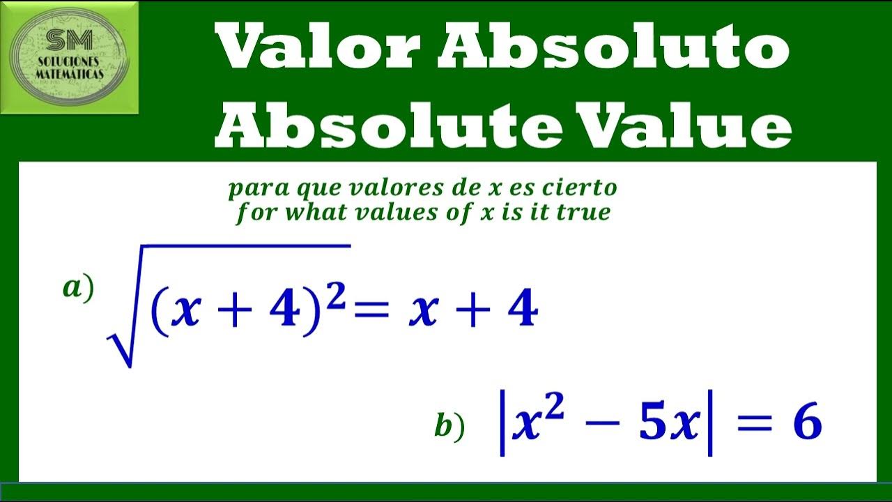 Valor Absoluto Intervalos conjunto solucion propiedades - YouTube