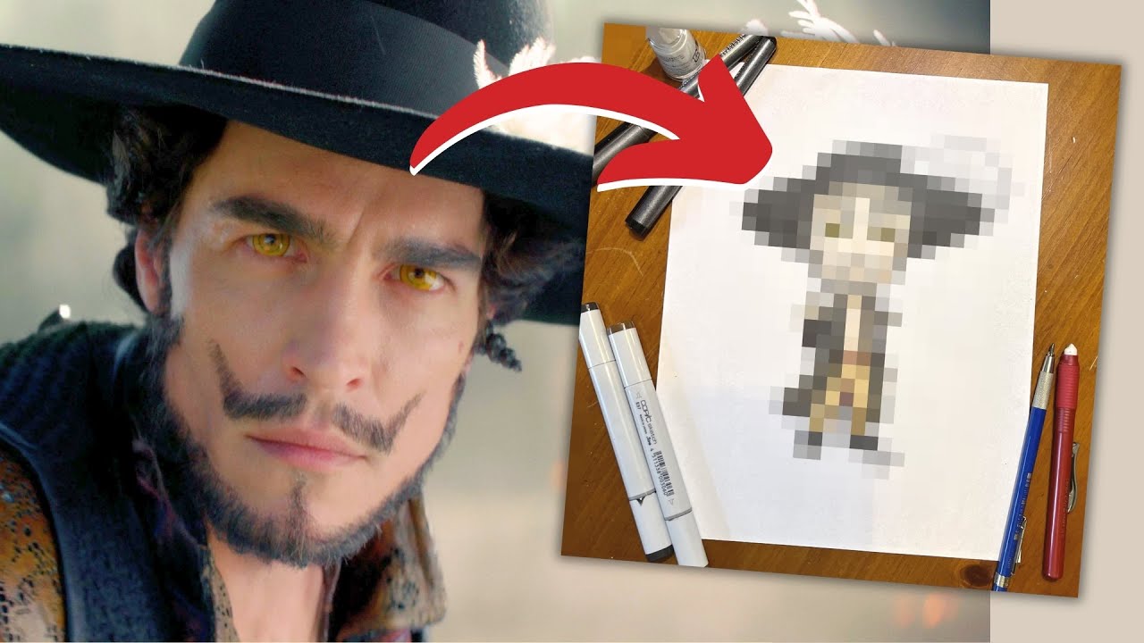Chibi Drawing of Dracule Mihawk in Netflix's Live Action One Piece ...