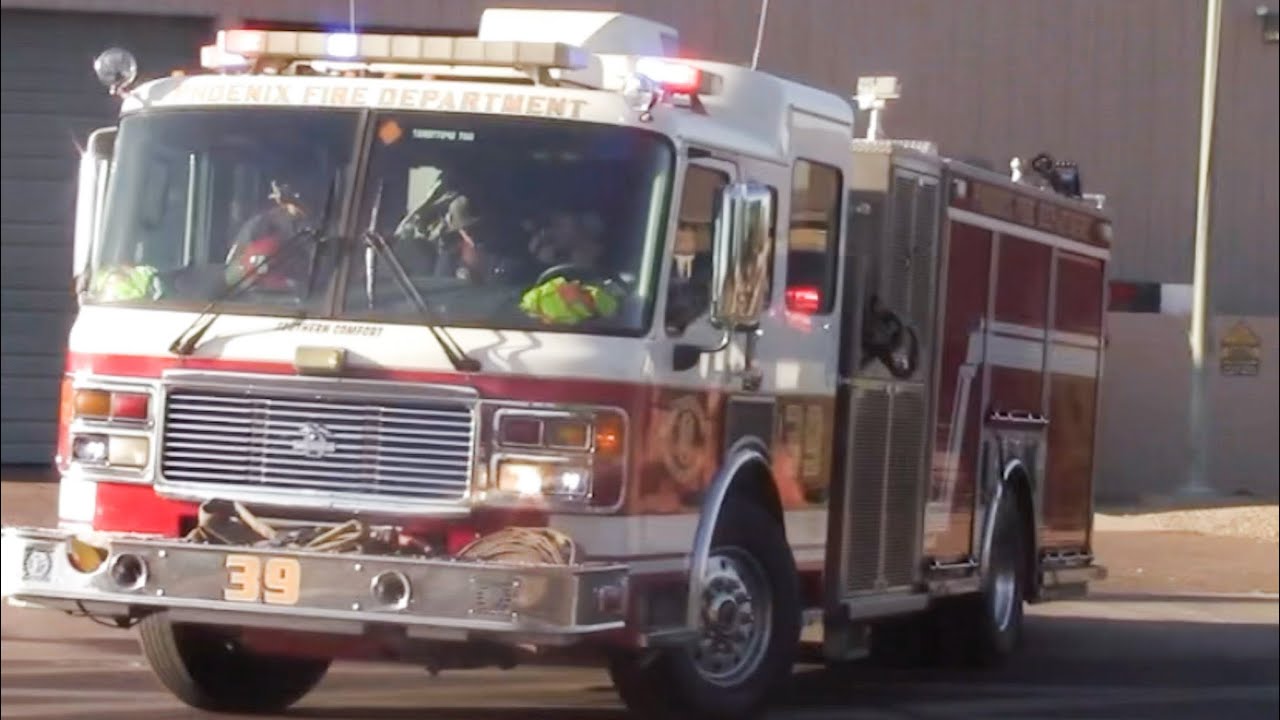 Phoenix Fire Dept, Engine 39 responding - YouTube